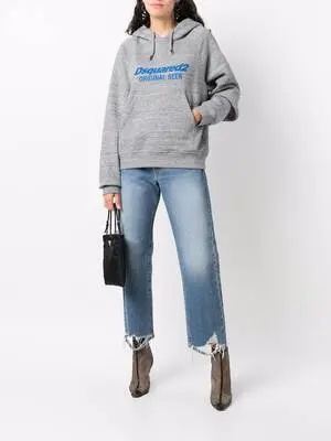 Dsquared2 Logo-print Cotton Hoodie - Grey