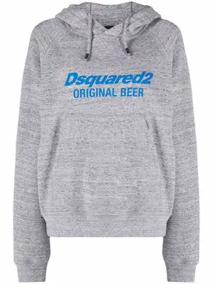 Dsquared2 Logo-print Cotton Hoodie - Grey
