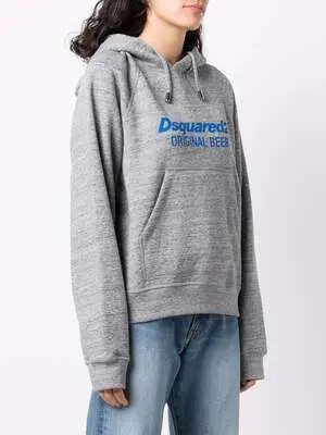 Dsquared2 Logo-print Cotton Hoodie - Grey