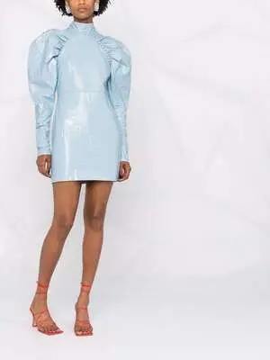 ROTATE BY BIRGER CHRISTENSEN Kim Puff-sleeve Dress - Blue