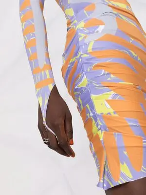 MAISIE WILEN Abstract-print Asymmetric Dress