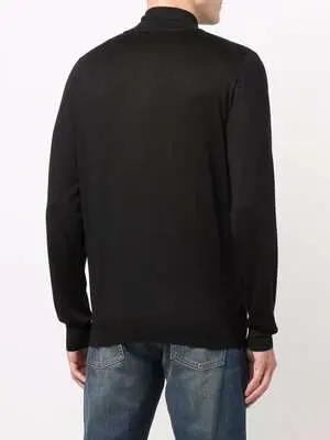 Fedeli Roll-neck Rib-trimmed Jumper - Black