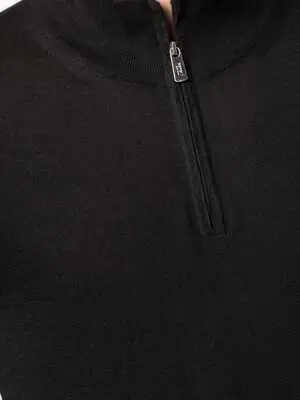 Fedeli Roll-neck Rib-trimmed Jumper - Black
