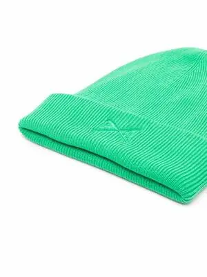 BARRIE Embroidered-logo Cashmere Beanie - Green
