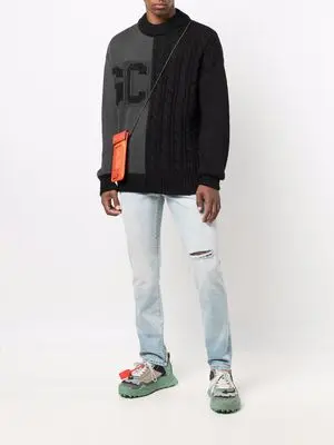 Gcds Logo Cable-knit Jumper - Black