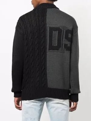 Gcds Logo Cable-knit Jumper - Black