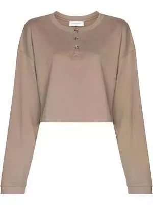 NINETY PERCENT Cropped Crew Neck Sweatshirt