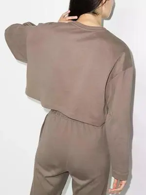 NINETY PERCENT Cropped Crew Neck Sweatshirt