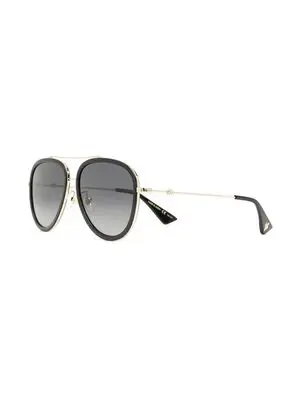 Gucci Gradient-lens Pilot-frame Sunglasses - Black