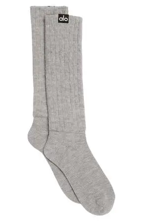Alo Yoga Scrunch Socks - Athletic Heather Grey