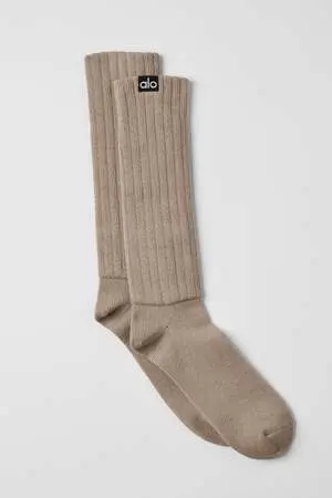 Alo Yoga Scrunch Socks - Gravel