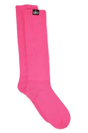 Alo Yoga ALO Scrunch Socks Hot Pink