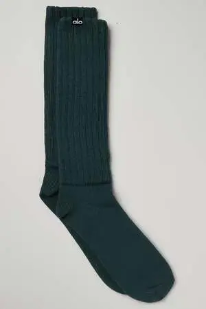 Alo Yoga ALO Scrunch Socks Midnight Green