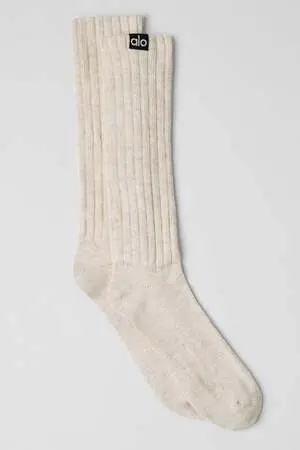 Alo Yoga Scrunch Socks - Oatmeal Heather