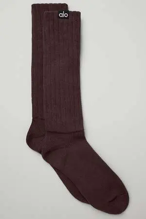 Alo Yoga ALO Scrunch Socks Raisin