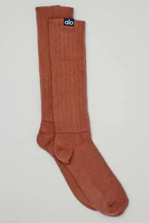 Alo Yoga ALO Scrunch Socks Rust
