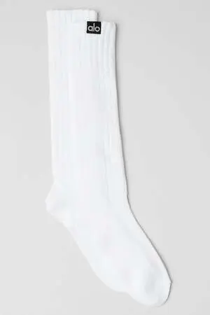 Alo Yoga Scrunch Socks - White