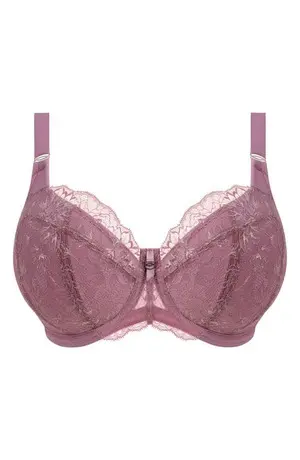 Elomi Brianna Underwire Padded Half Cup Bra - Heather