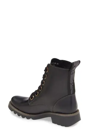 Fly London Ragi Combat Boots - Black Leather