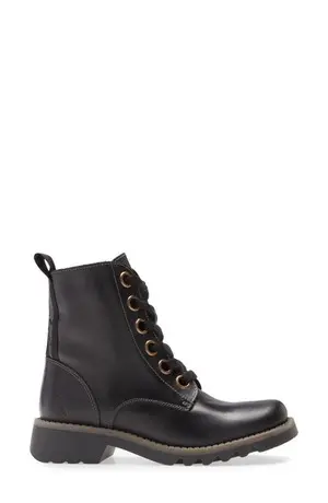 Fly London Ragi Combat Boots - Black Leather