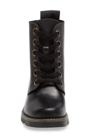 Fly London Ragi Combat Boots - Black Leather