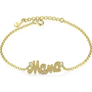 MELANIE MARIE Mama Pendant Bracelet - Gold Plated