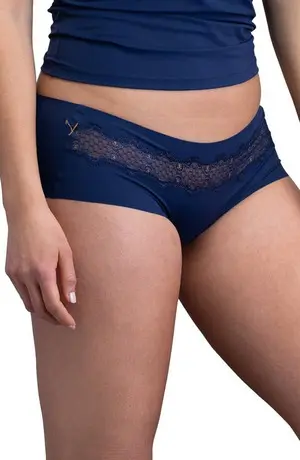 Uwila Warrior Soft Seamless Briefs With Lace Dress Blue