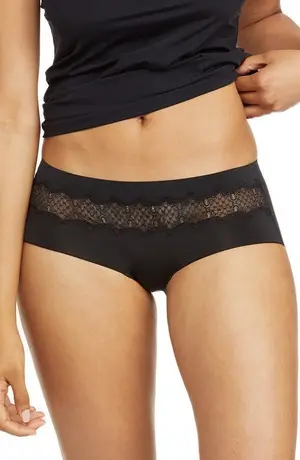 Uwila Warrior Soft Seamless Briefs With Lace - Tap Shoe Black