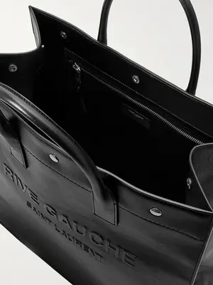 Saint Laurent Logo-embossed Leather Tote Bag