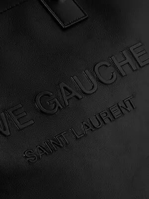 Saint Laurent Logo-embossed Leather Tote Bag
