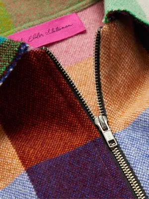 THE ELDER STATESMAN Wonderland Checked Cashmere Jacket