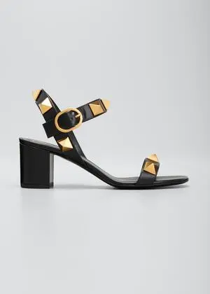Valentino Garavani Roman Stud Ankle-Strap Sandals 0no Nero