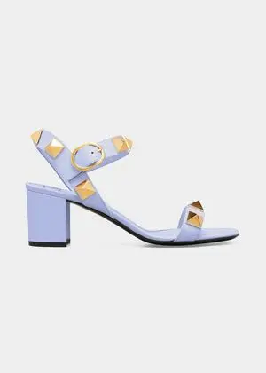 Valentino Garavani Roman Stud Ankle-Strap Sandals Blue