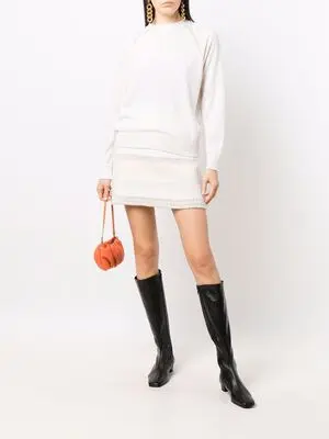 BARRIE Rib-trimmed Cashmere Jumper - White