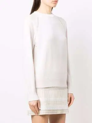 BARRIE Rib-trimmed Cashmere Jumper - White