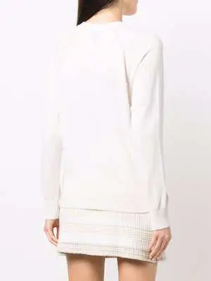 BARRIE Rib-trimmed Cashmere Jumper - White