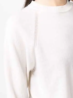 BARRIE Rib-trimmed Cashmere Jumper - White