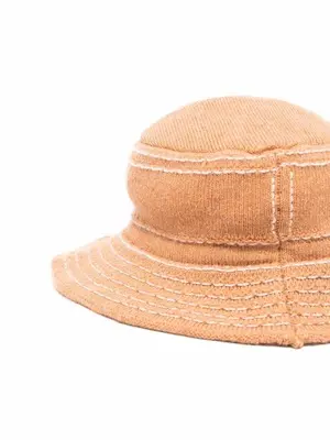BARRIE Distressed Bucket Hat - Brown