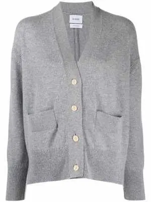 BARRIE Rib-detail Cashmere Cardigan - Grey