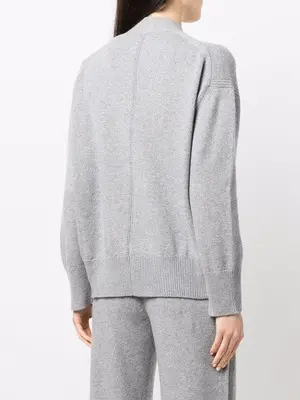 BARRIE Rib-detail Cashmere Cardigan - Grey