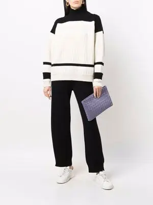 BARRIE Tapered-leg Cashmere Trousers - Black