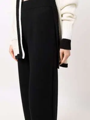 BARRIE Tapered-leg Cashmere Trousers - Black