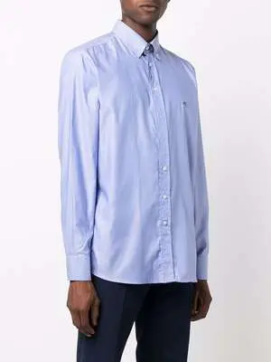 Etro Long-sleeved Embroidered Logo Shirt