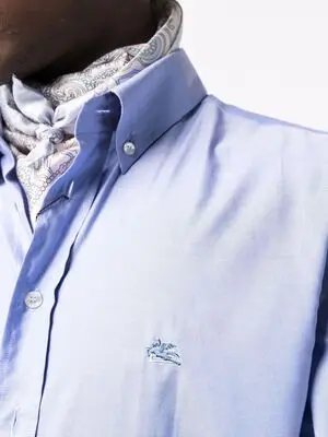 Etro Long-sleeved Embroidered Logo Shirt