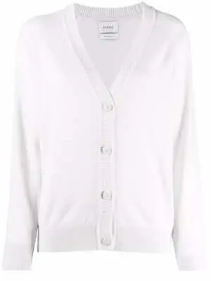 BARRIE Rib-trimmed Cashmere Cardigan - White