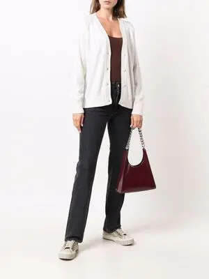 BARRIE Rib-trimmed Cashmere Cardigan - White
