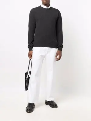 BARRIE B Label Cashmere Jumper - Grey