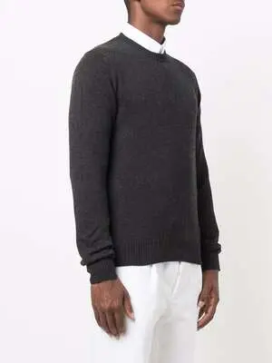 BARRIE B Label Cashmere Jumper - Grey