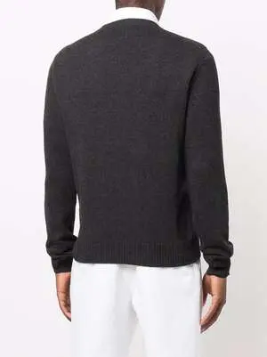 BARRIE B Label Cashmere Jumper - Grey