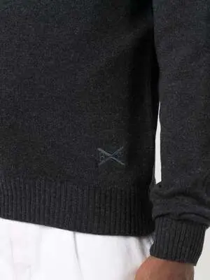 BARRIE B Label Cashmere Jumper - Grey